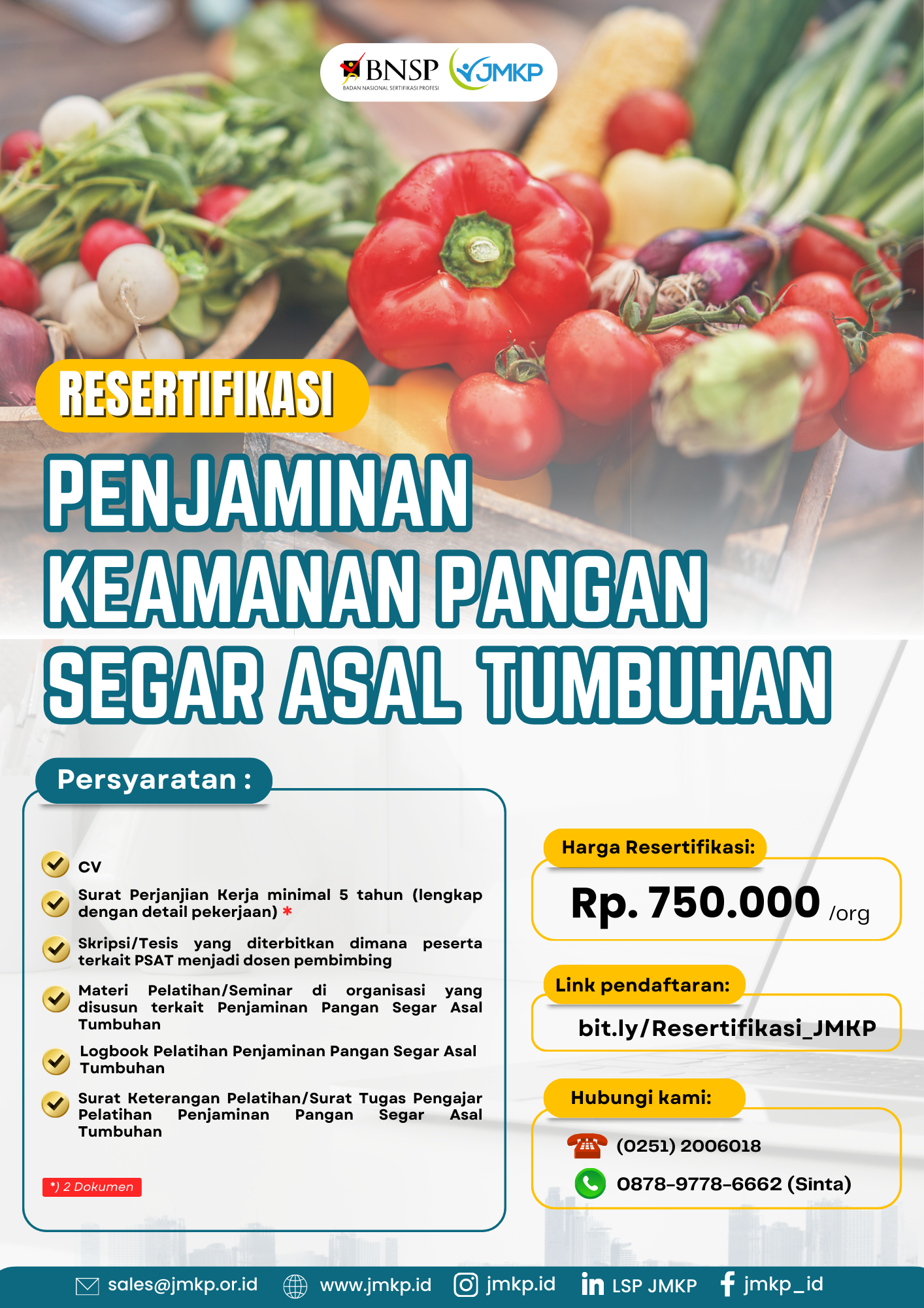 Resertifikasi Penjaminan Pangan Segar Asal Tumbuhan (PSAT) – LSP JMKP