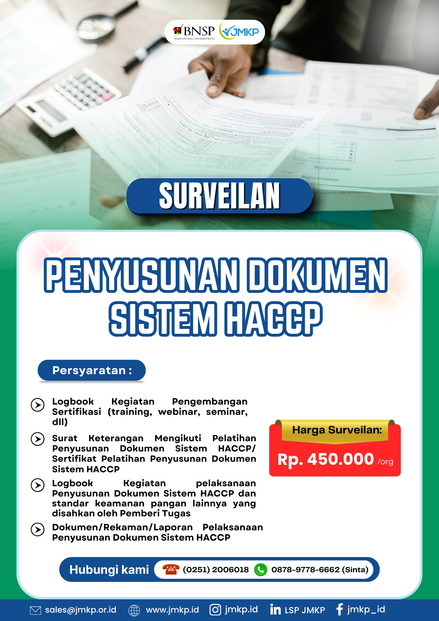 Surveilan Penyusunan Dokumen Sistem HACCP – LSP JMKP